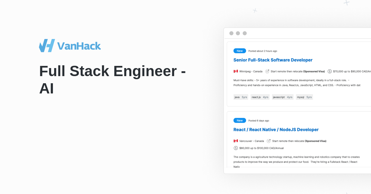 Full Stack Engineer Ai Vanhack